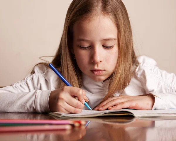 Little girl drawing — Stock Photo © waldru #24047245
