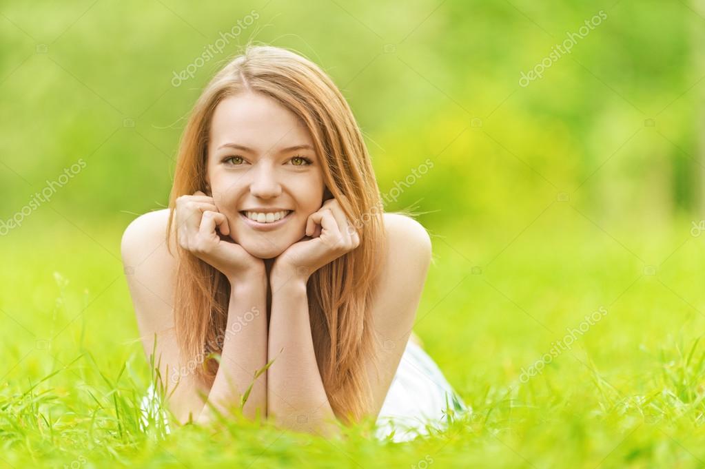 Portrait of charming fair-haired girl Stock Photo by ©BestPhotoStudio ...