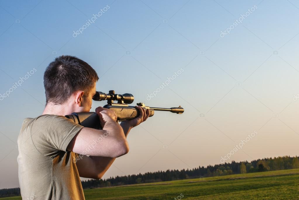Man took aim with your sniper rifle Stock Photo by ©BestPhotoStudio ...