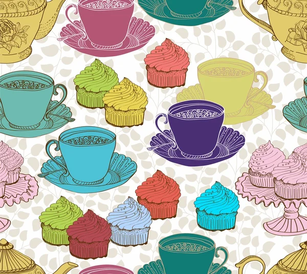 Vintage tea background. seamless pattern Stock Vector by ©Vasilek 13613178