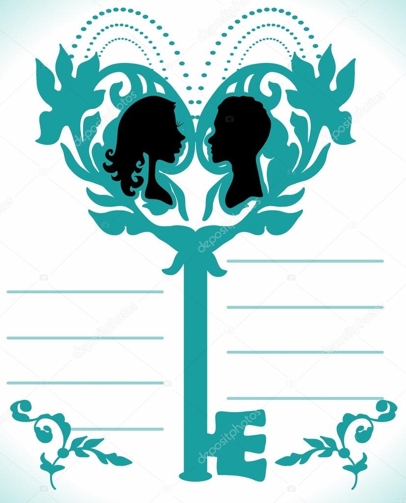 Wedding Invitation Card with Key Stock Vector Image by ©Vasilek #19179801