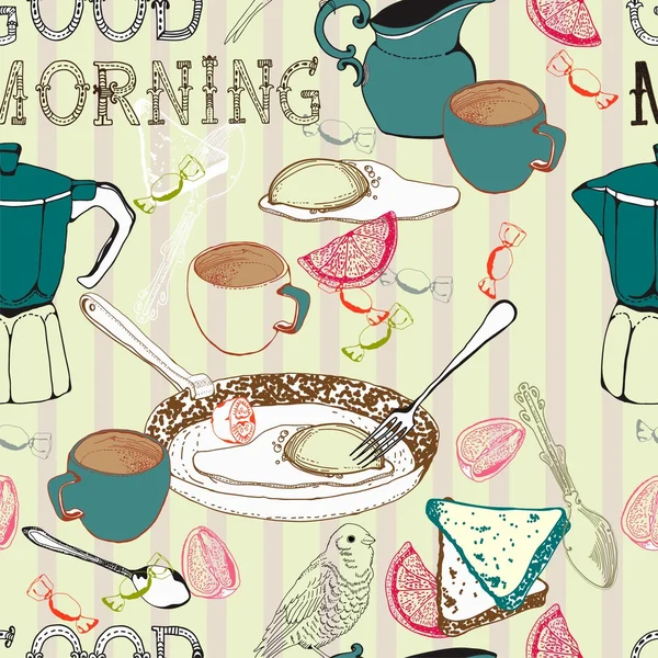 Vintage morning tea background, seamless pattern for design Stock ...