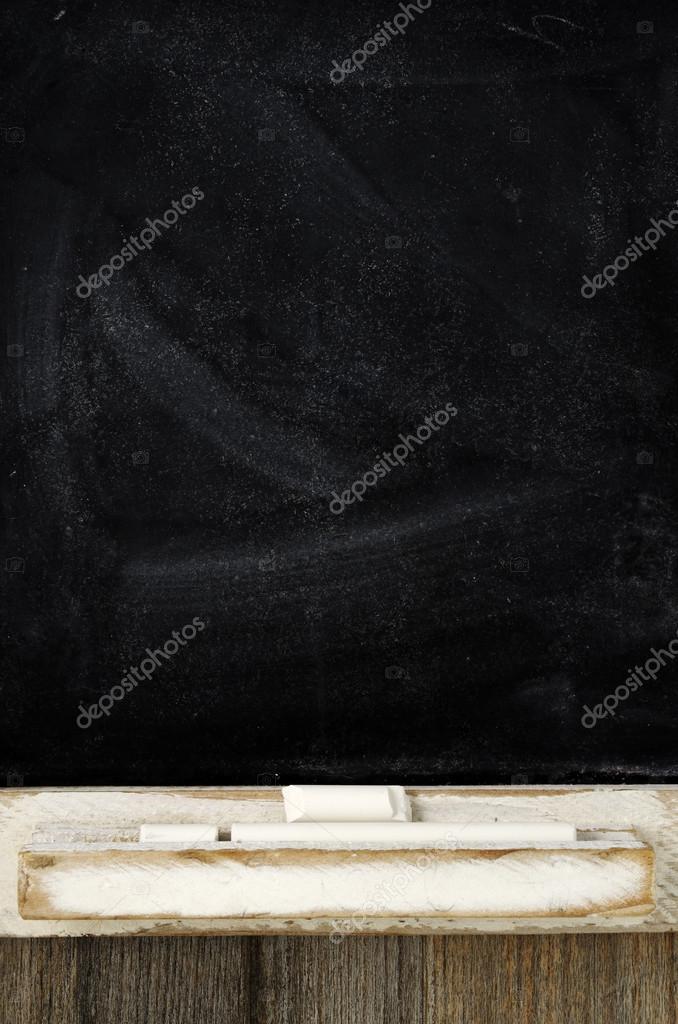 Blank slate blackboard and chalk — Stock Photo © ollikainen #40556593