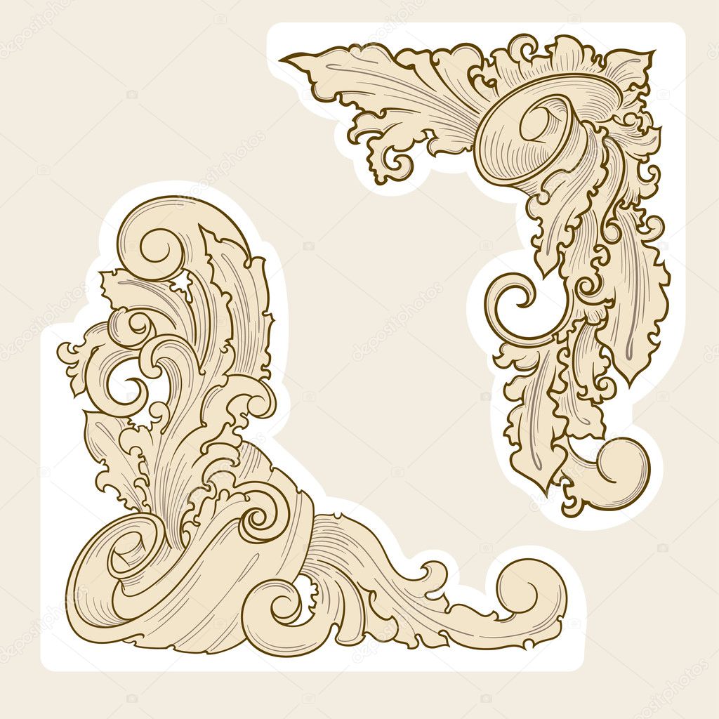 Old style design elements and background — Stock Vector © tan_tan #24719779