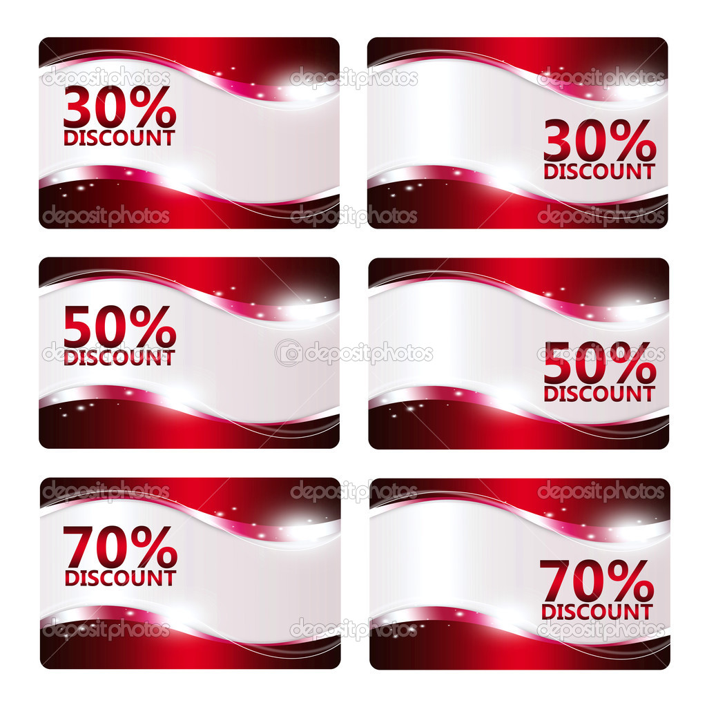 Set of discount cards isolated over white Stock Photo by ©ayo888 33122509