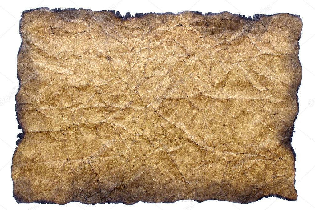 Old damaged paper on white background — Stock Photo © papkin #31500557
