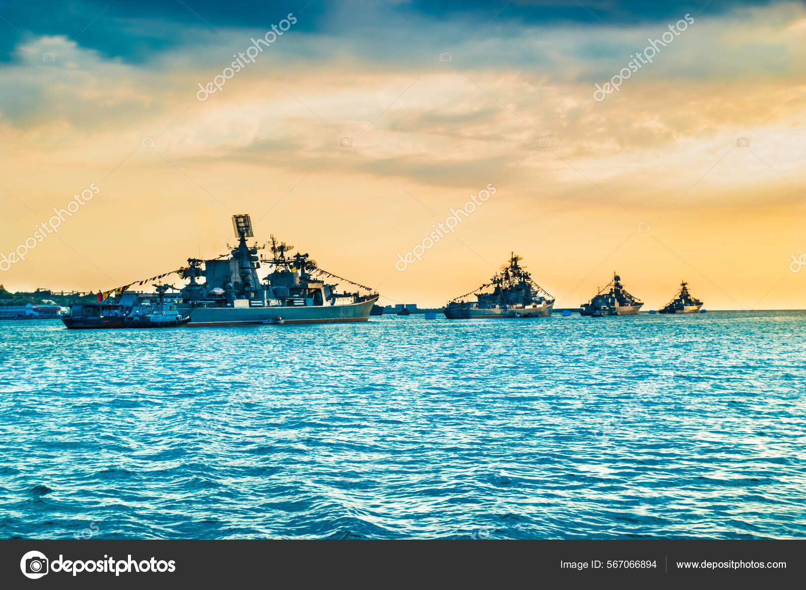 Military Navy Russian Ships Cruiser Moskva Moscow Stock Photo by ...