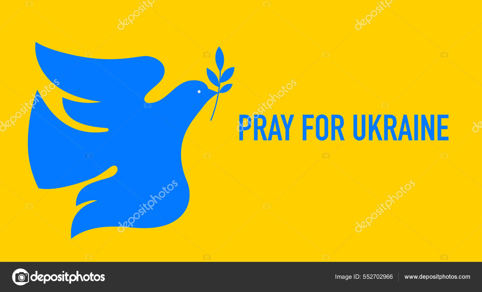 Flying bird, dove as a symbol of peace. Support Ukraine, Stand with ...