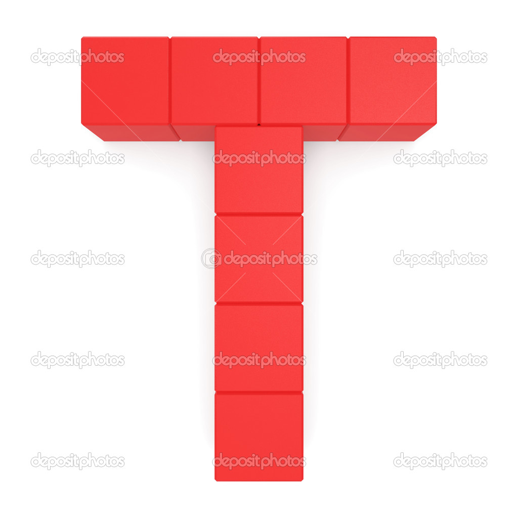 litera t sześciennych czerwony — Zdjęcie stockowe © 3dvlaa #29837509