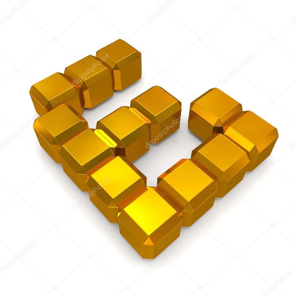 Number 6 cubic golden — Stock Photo © 3dvlaa #29986491
