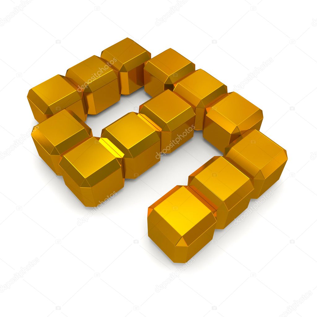 Number 9 cubic golden — Stock Photo © 3dvlaa #29986537
