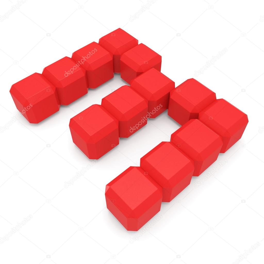 Número 3 rojo cúbico — Foto de stock © 3dvlaa #30082725