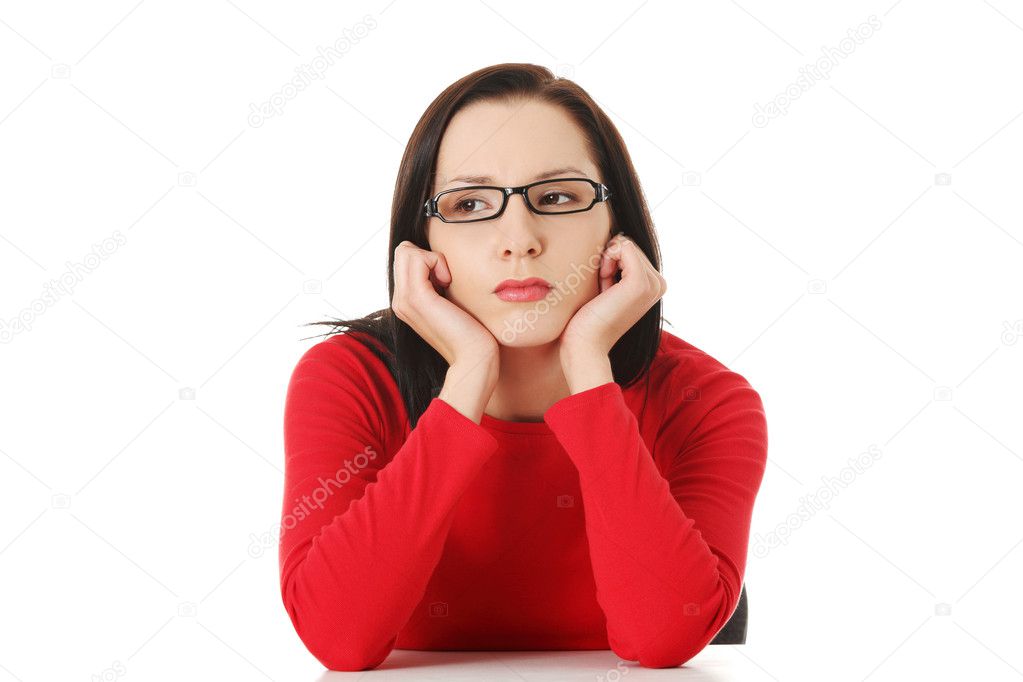 Woman with sad expression Stock Photo by ©piotr_marcinski 13262029