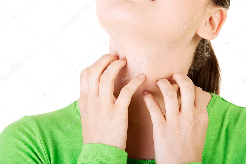 Young beautiful woman scratching her self. Stock Photo by ©piotr ...