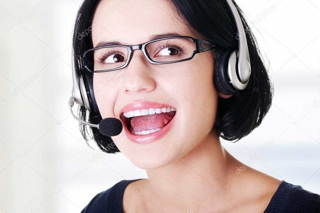 Attractive customer support representative Stock Photo by ©piotr ...