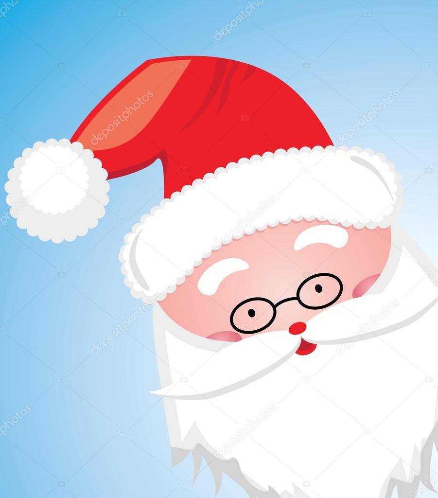 Vector cute Santa Claus on blue background Stock Vector Image by ...