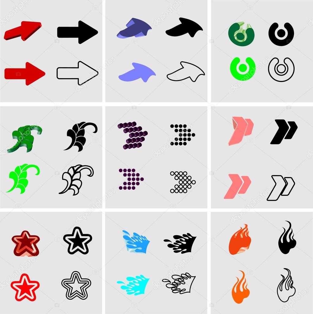 Vector icons 2d and 3d Stock Vector Image by ©aakbar #46218421