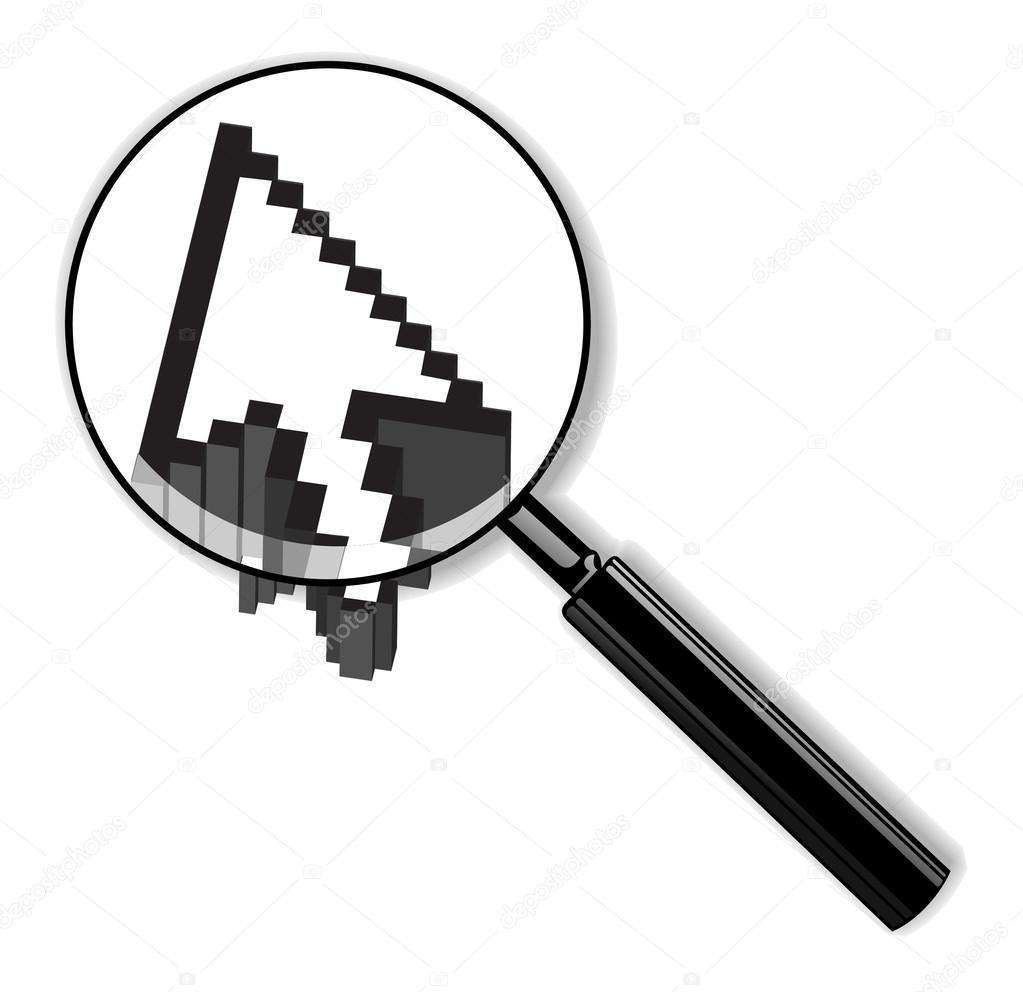 Zoom Lens And 3D Arrow Cursor. Stock Vector by ©aakbar 46324941