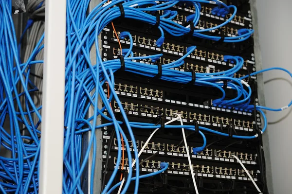 Server panel with cables and connectors — Stock Photo © zurijeta #21339743