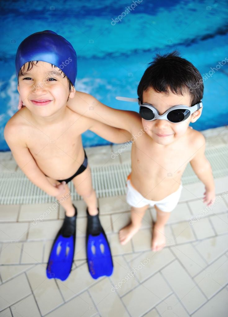 Children at pool, happiness and joy — Stock Photo © zurijeta #21411301
