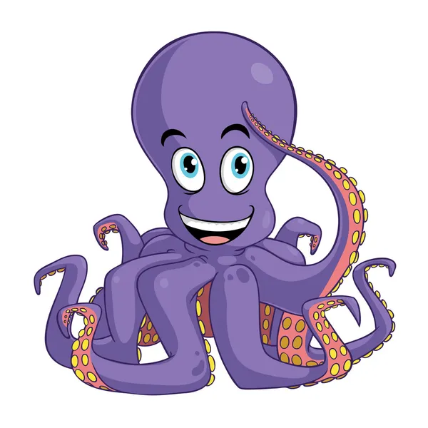 Cute Octopus Cartoon Posing Laughing Bring Wooden Sword Stock Photo by ...