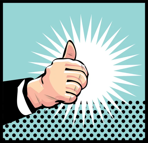 Thumb Up Retro business icon illustration pop art style - Stock Image ...