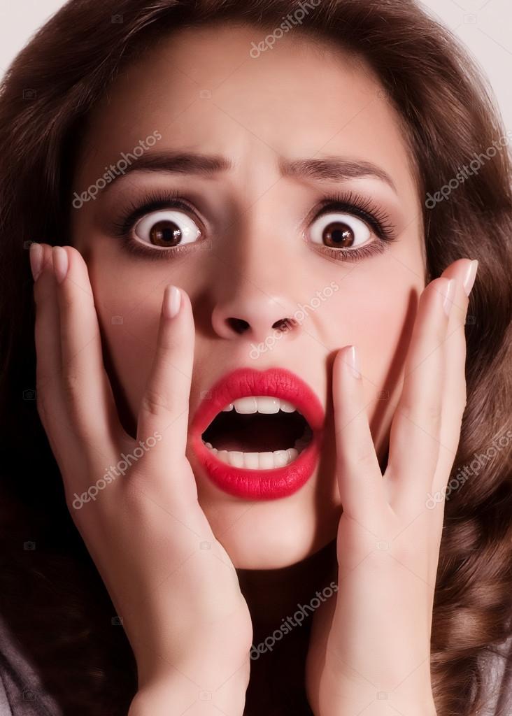 Woman scared face — Stock Photo © Forewer #44301239
