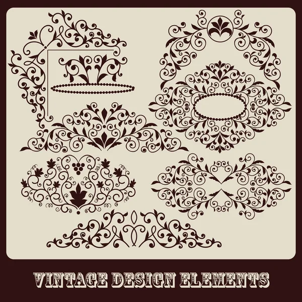 Vector vintage floral design elements — Stock Vector © makarova.alex ... Vector vintage floral design elements — Stock Vector © makarova.alex ...
