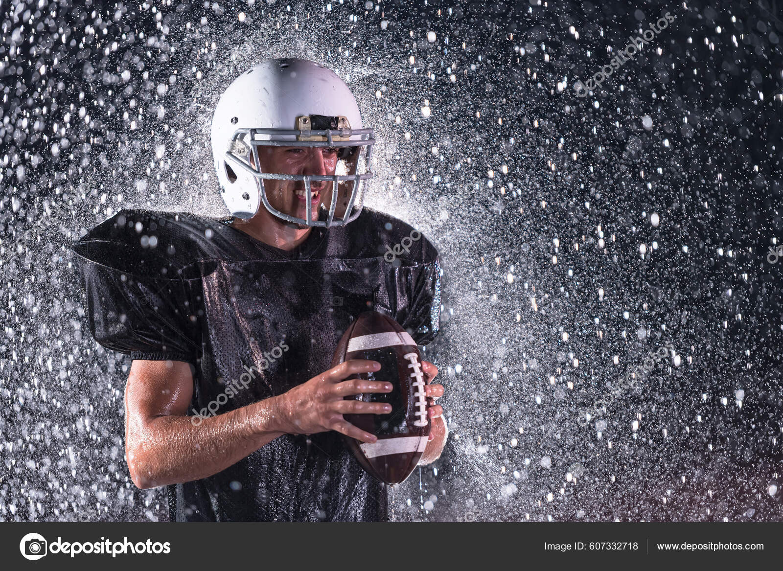 Football Field Night Rain