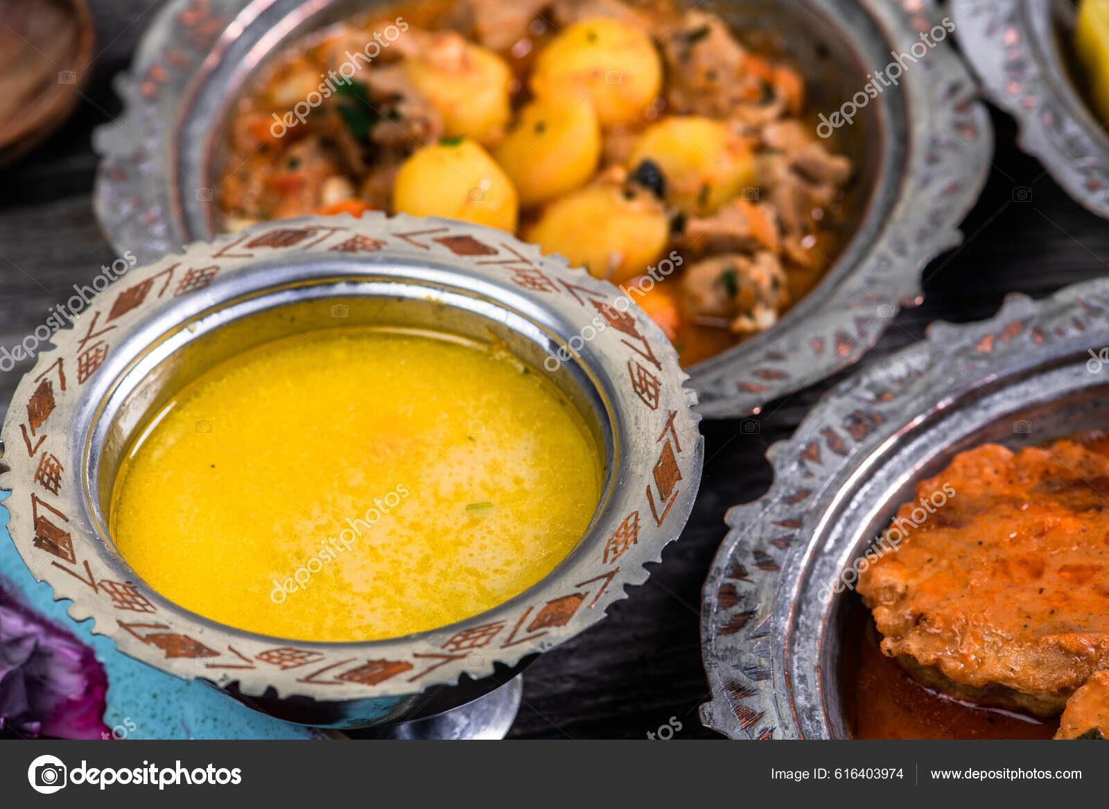 Eid Mubarak Cena Tradicional Ramadán Iftar Surtido Sabrosa Comida ...