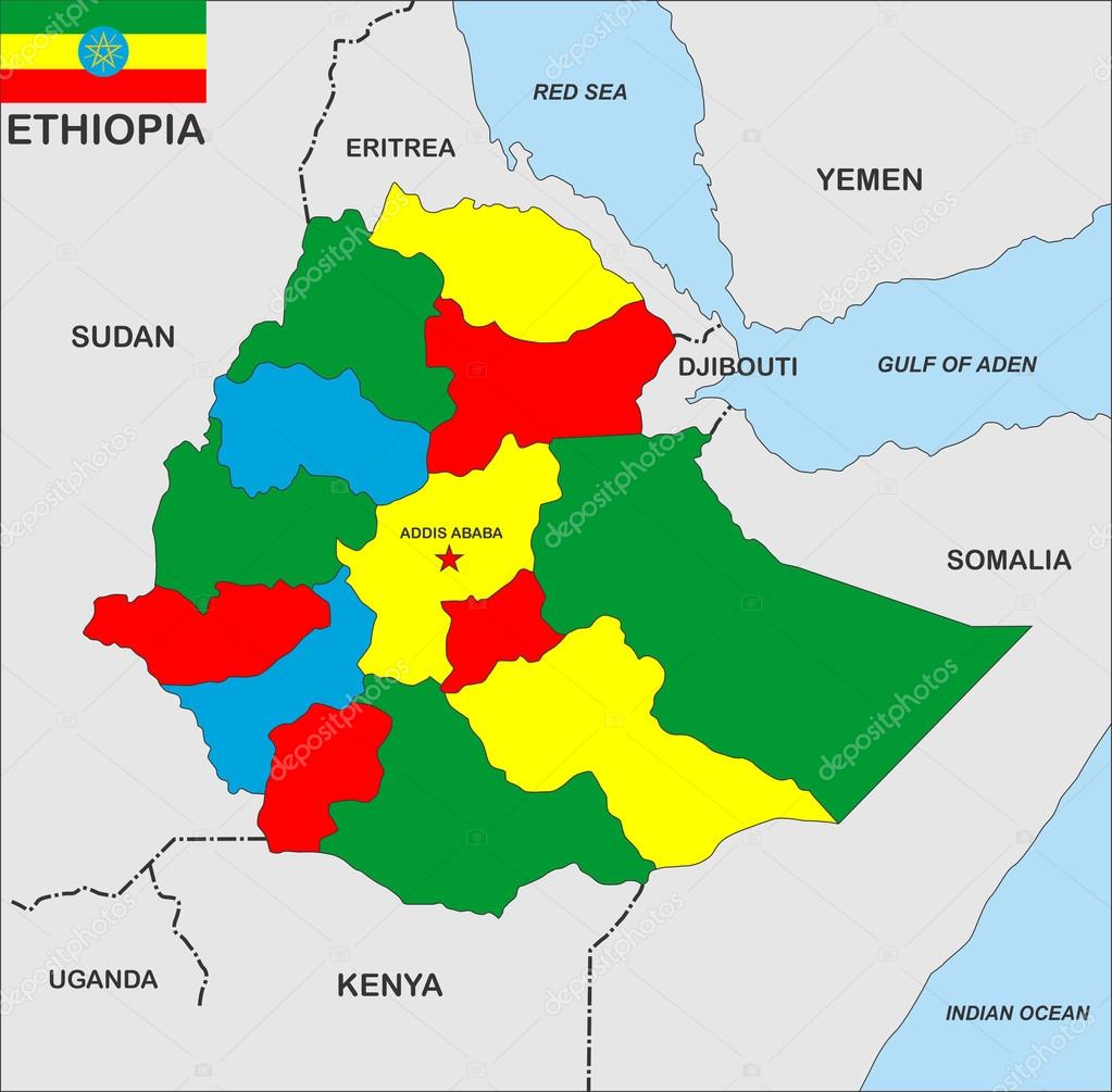 Ethiopia map — Stock Photo © tony4urban #12071916