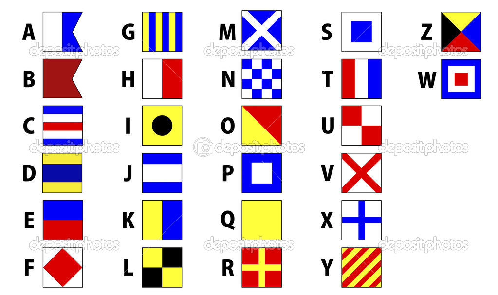 Pavillons de signaux maritimes internationaux — Photo #51158735