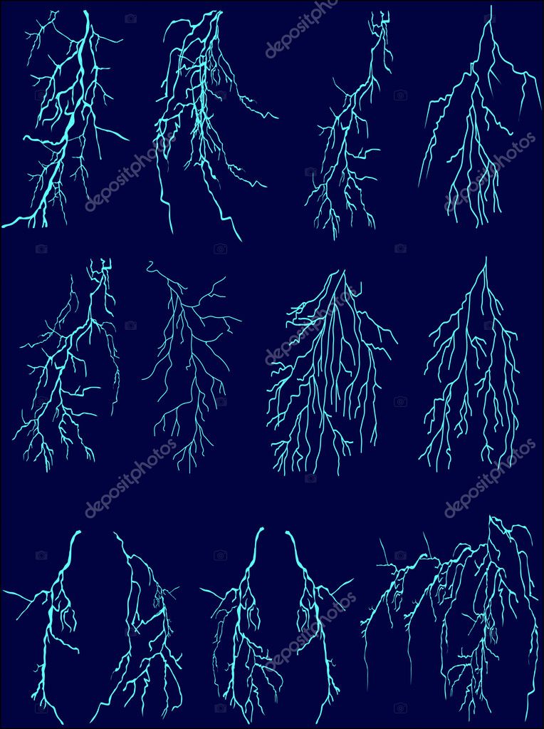 Blue lightnings collection Stock Vector Image by ©Dr.PAS #34804721