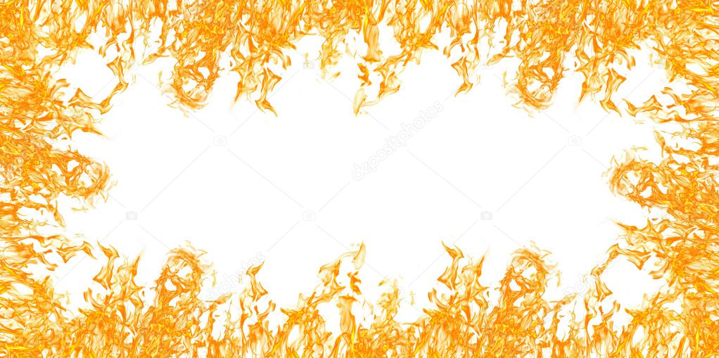 Isolated on white yellow fire frame — Stock Photo © Dr.PAS #34881283