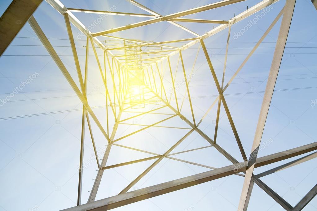 Inside of steel pylon and bright sun Stock Photo by ©Dr.PAS 34889011