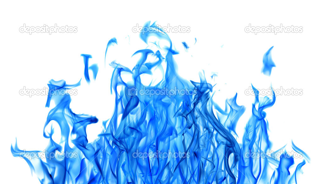 Blue large fire isolated on white — Stock Photo © Dr.PAS #36748083