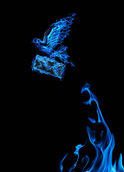 Blue Fire Phoenix Wallpaper