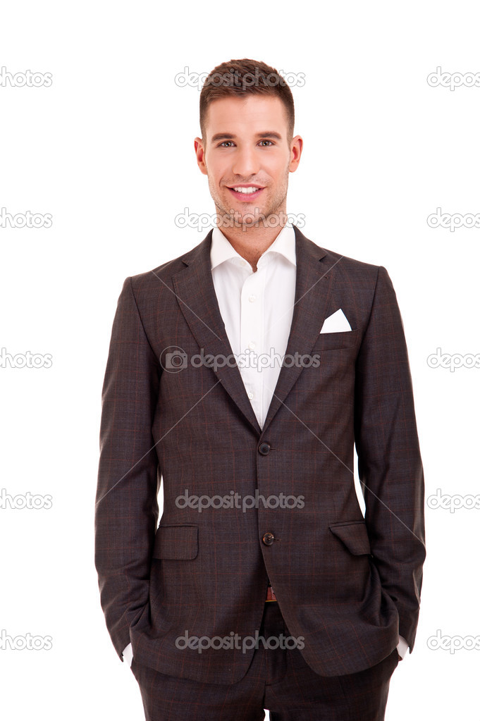 Handsome young man in classic suit — Stock Photo © wisiel #28313245
