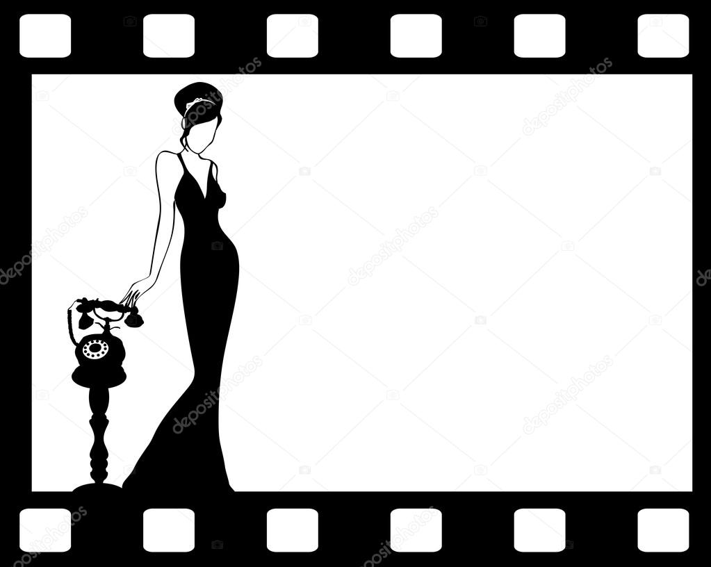 The Vector vintage retro woman silhouette background Stock Vector Image ...