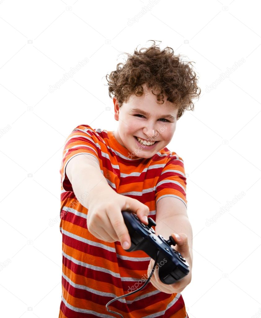 Boy using video game controller — Stock Photo © gbh007 #26428365 Boy using video game controller — Stock Photo © gbh007 #26428365