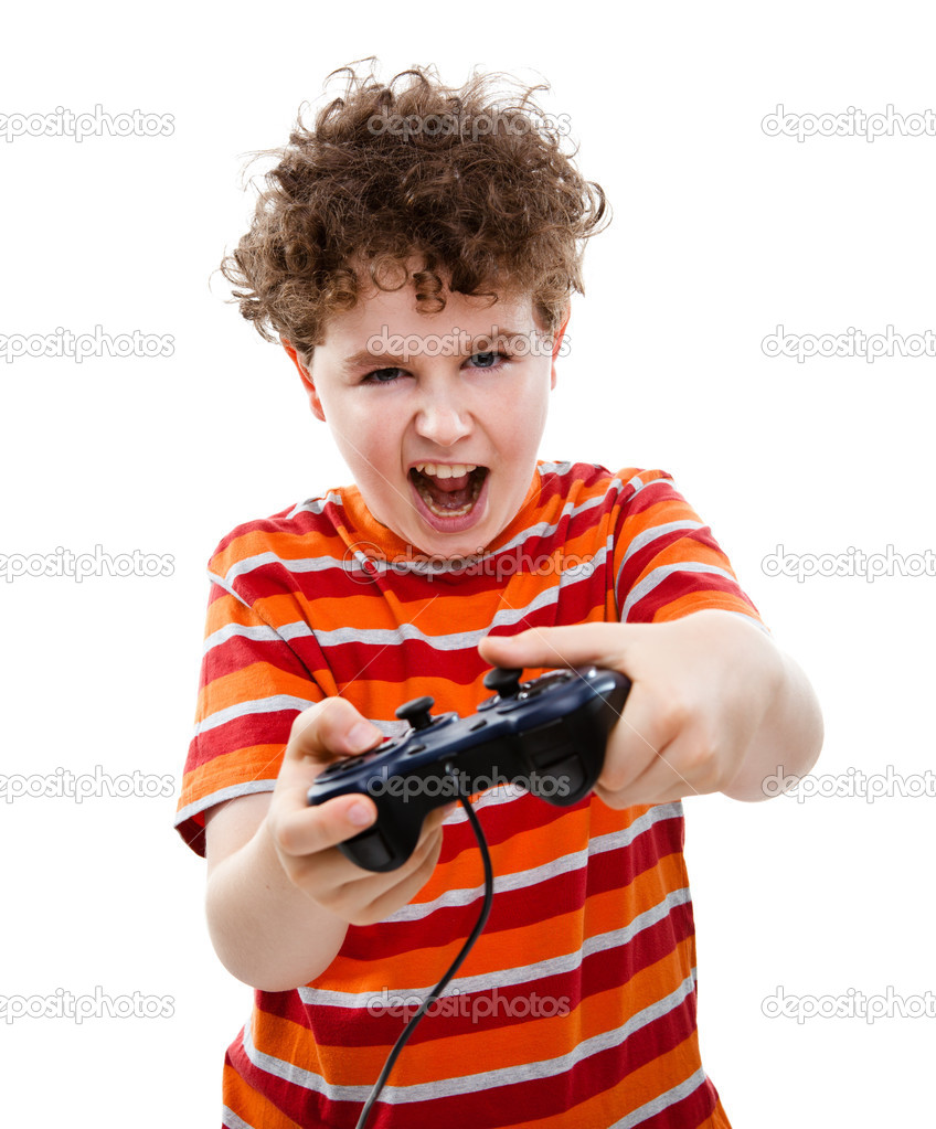 Boy using video game controller — Stock Photo © gbh007 #26428883 Boy using video game controller — Stock Photo © gbh007 #26428883