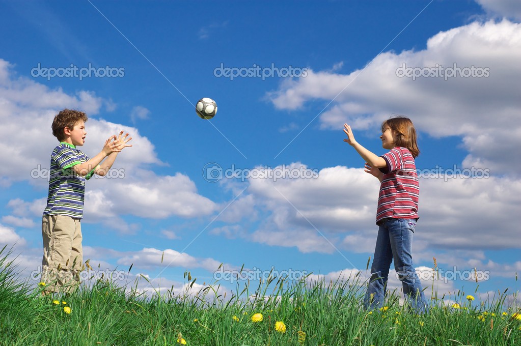 Kids playing ball Stock Photo by ©gbh007 32663359