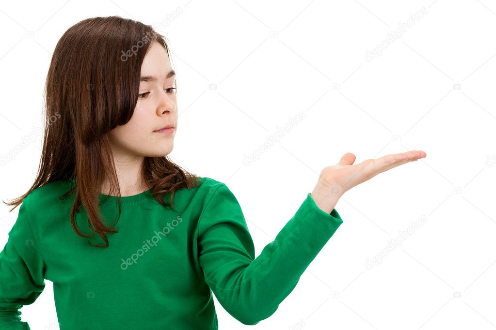 Girl presenting Stock Photo by ©gbh007 32782597