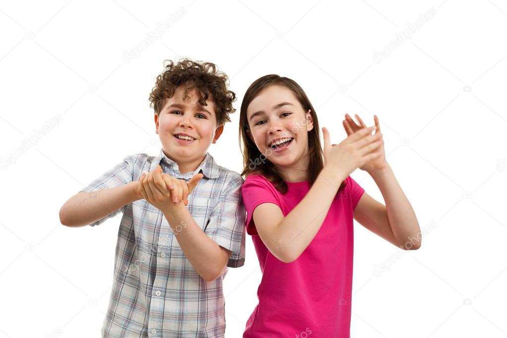 Kids clapping — Stock Photo © gbh007 #32821665 Kids clapping — Stock Photo © gbh007 #32821665