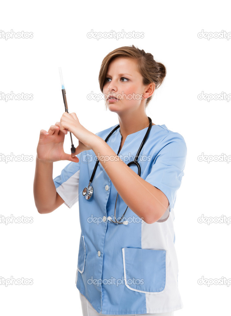 Young doctor standing isolated on white — Stock Photo © gbh007 #33340641