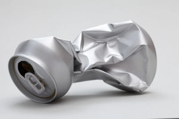 Crumpled empty blank can. Crushed junk, garbage can recycle, Realistic ...