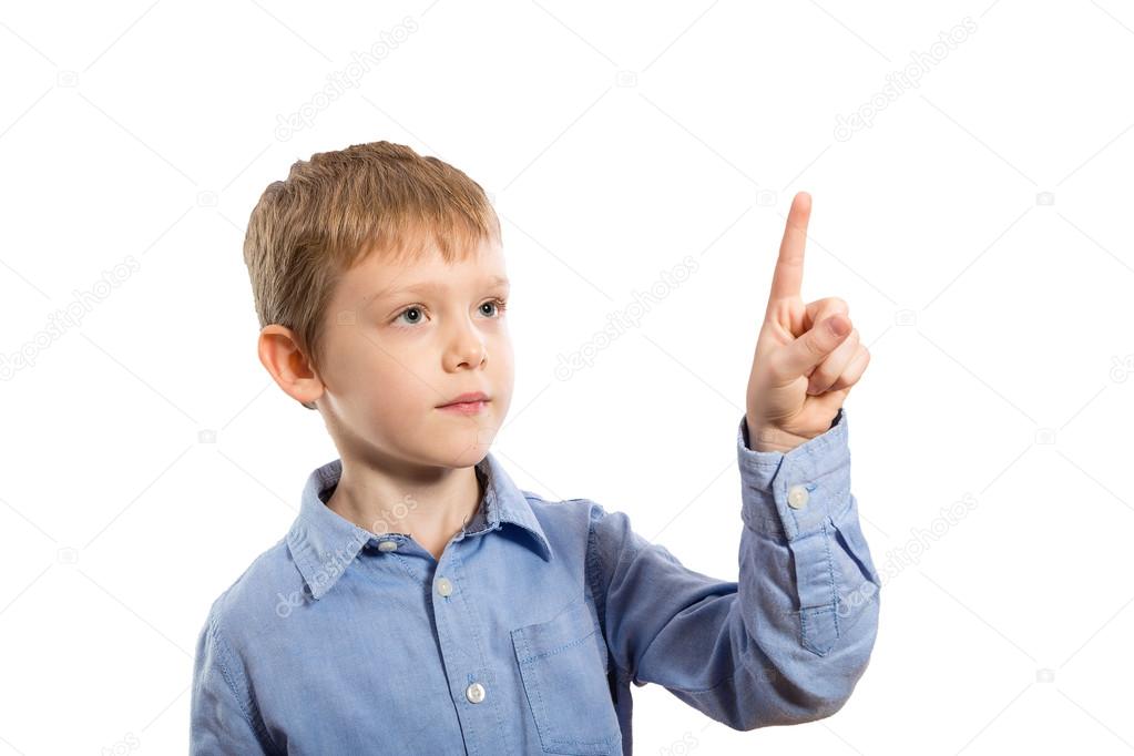 Niño presionando un panel táctil — Foto de stock #38731789 © REDPIXEL