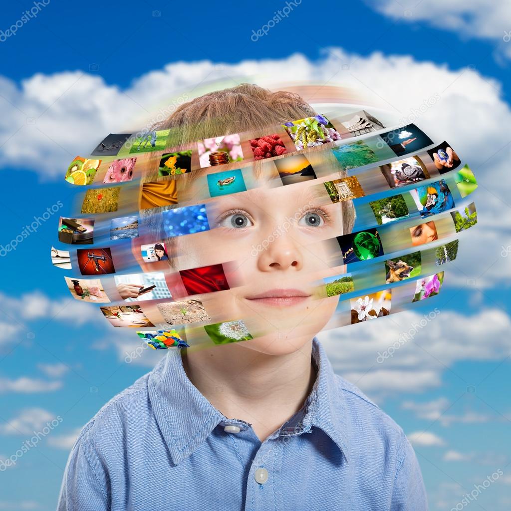 Young boy. Technology concept. — Stock Photo © REDPIXEL #38731811