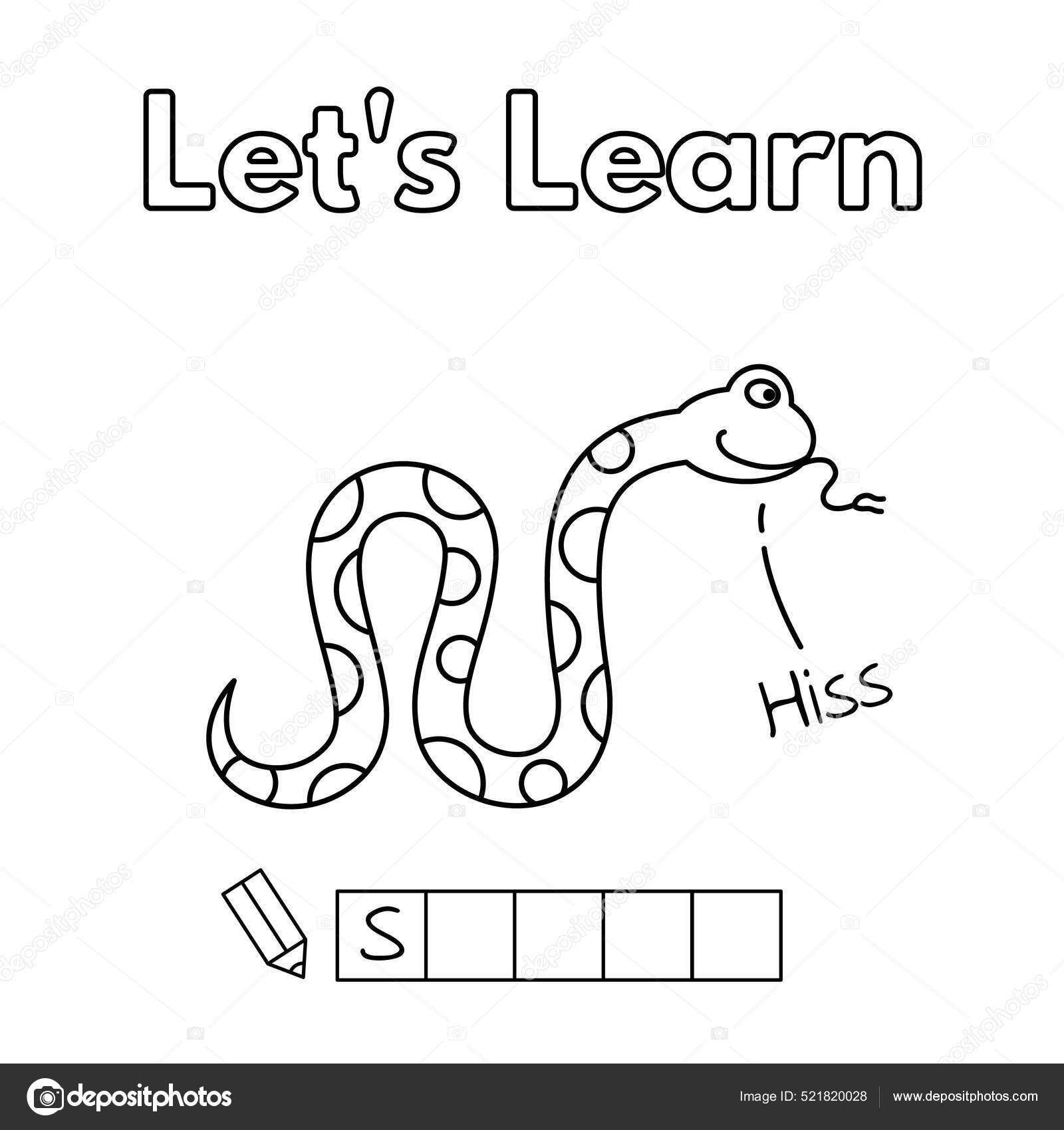 Image vectorielle Jeu de Cartoon Snake Coloring Book pour Enfants par ...