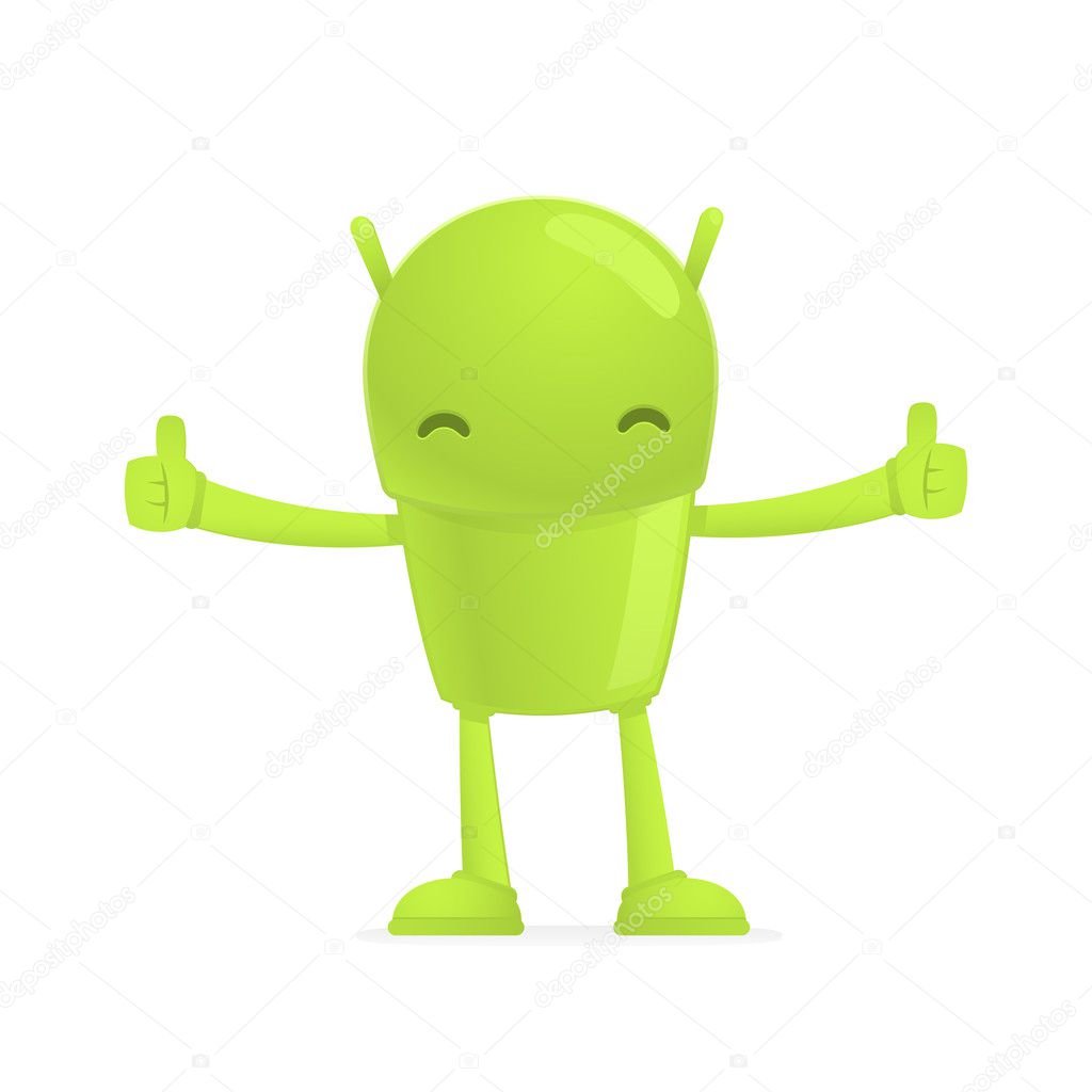 Funny cartoon android Stock Vector by ©artenot 19757569